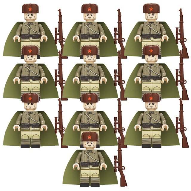 10pcs Soviet Union Sniper Soldiers Minifigures Lego Compatible WW2 ...
