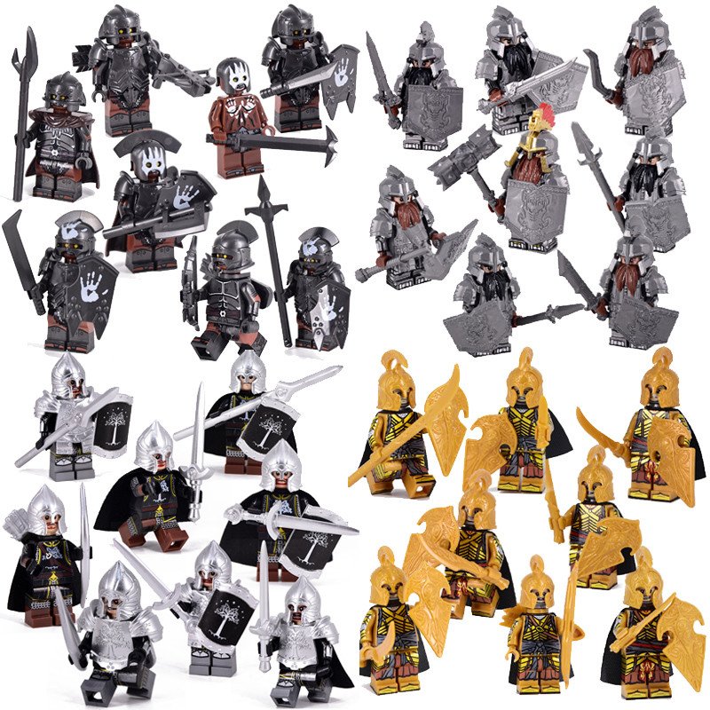 Uruk-Hai Elf Dwarf Gondor Minifigures Lego Compatible The Lord of the ...