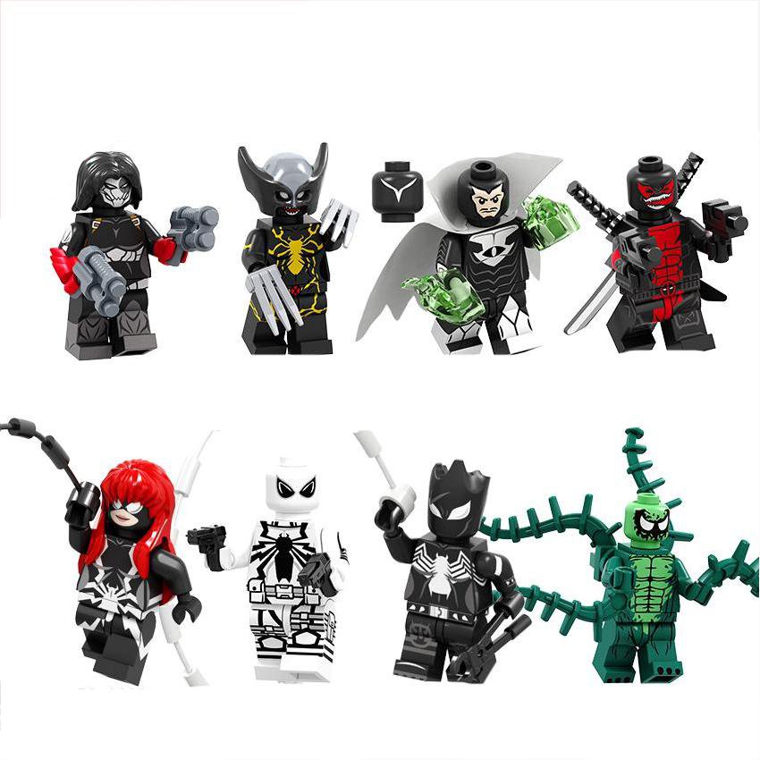 Venom Domino Venom Wolverine Anti-Venom Spider-Woman Minifigures Lego ...