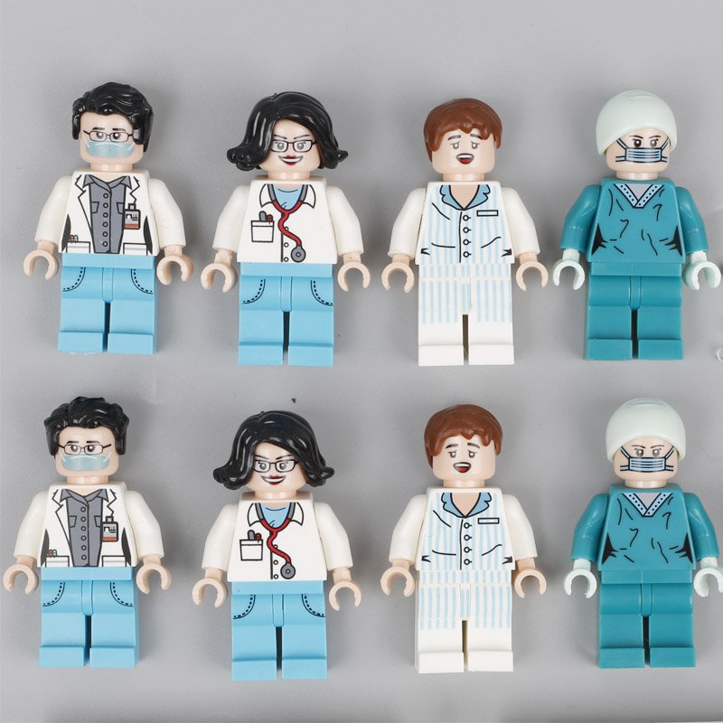 Hospital Doctor Nurse Patient Minifigures Lego Compatible New Year ...