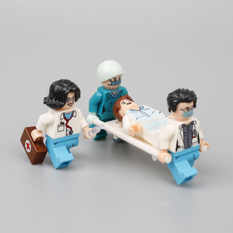 Hospital Doctor Nurse Patient Minifigures Lego Compatible New Year ...