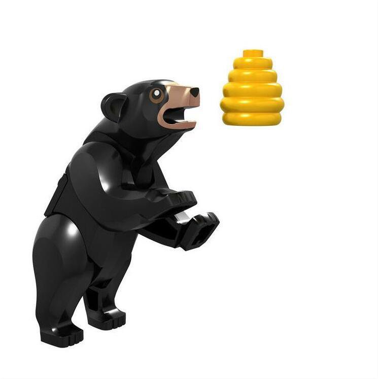 Black Bear honeycomb Minifigures Lego Compatible Animal Set