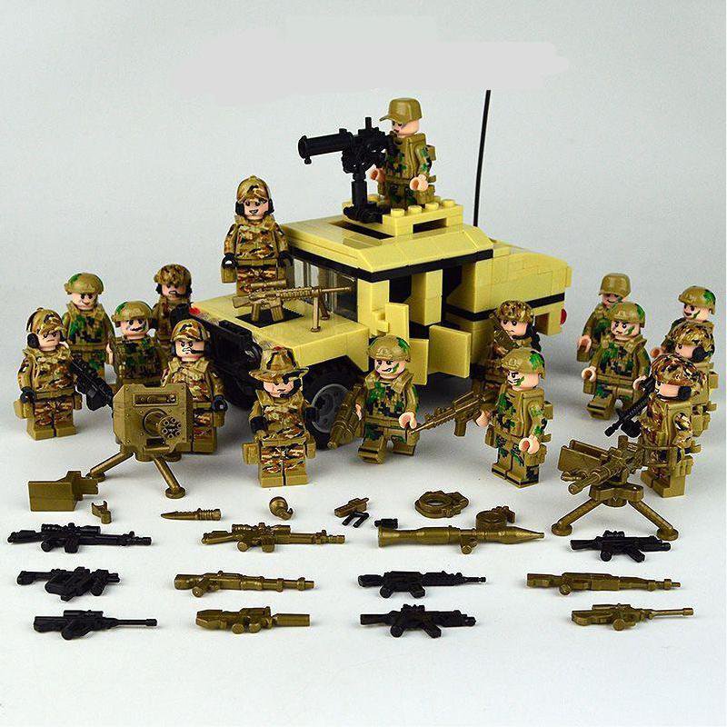 United States Army Special Forces Green Berets HUMMER Car Minifigures ...