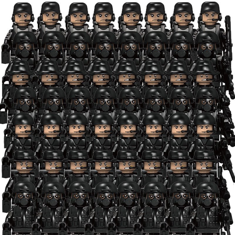 50pcs Heavy SWAT Police Minifigures Lego Compatible City SWAT Sets