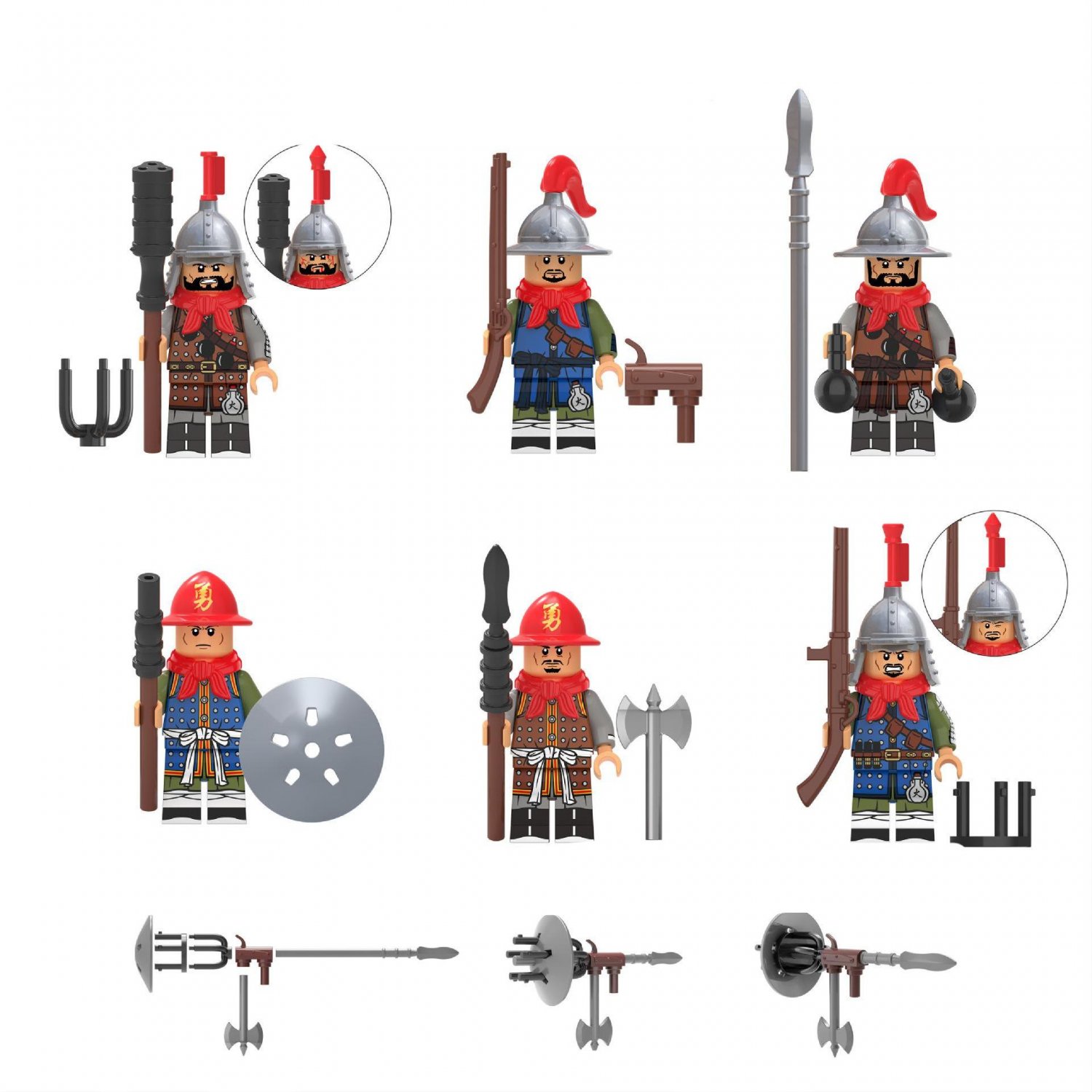 China Ming Dynasty Soldier Minifigures Lego Compatible Medieval Knights ...