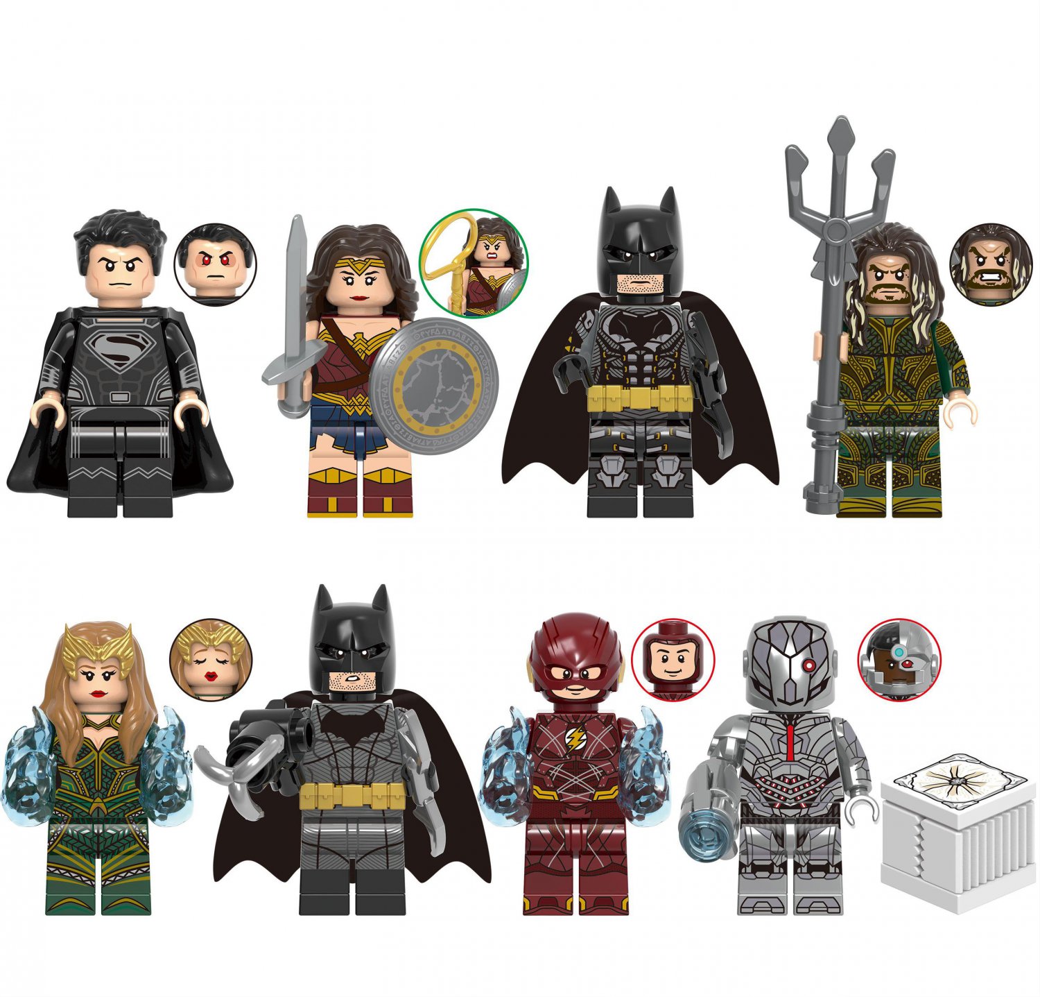 Justice League 2021 Superman Wonder Woman Mera Minifigures Lego ...