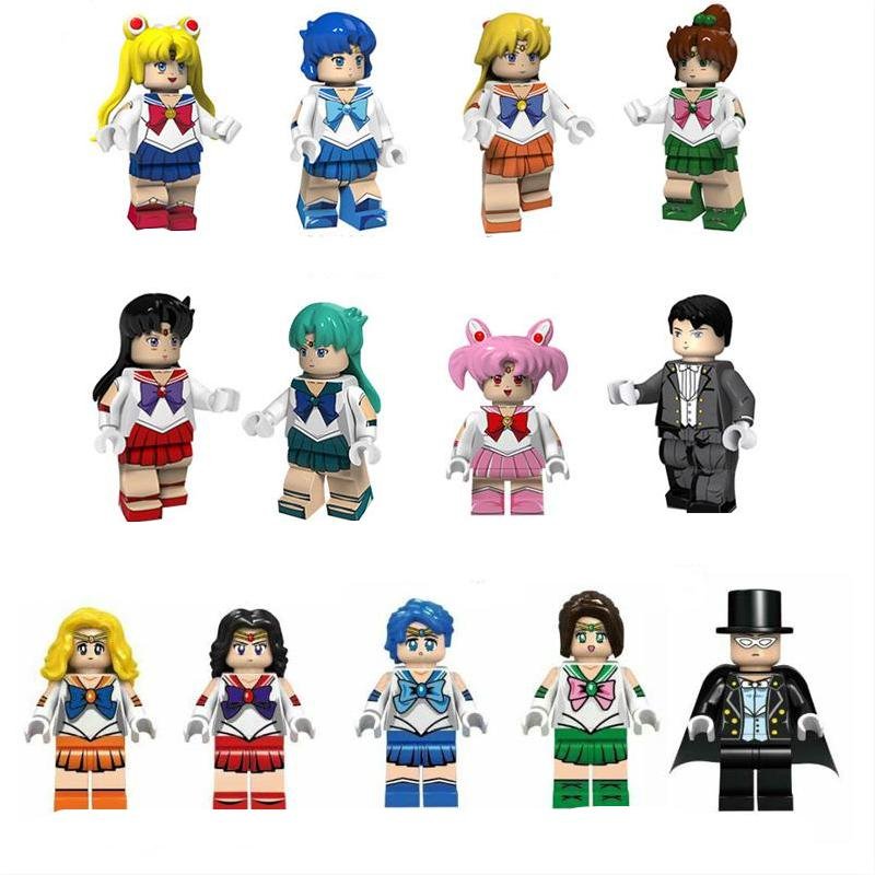 13pcs Sailor Moon TV character Minifigures Lego Compatible Comic Sets