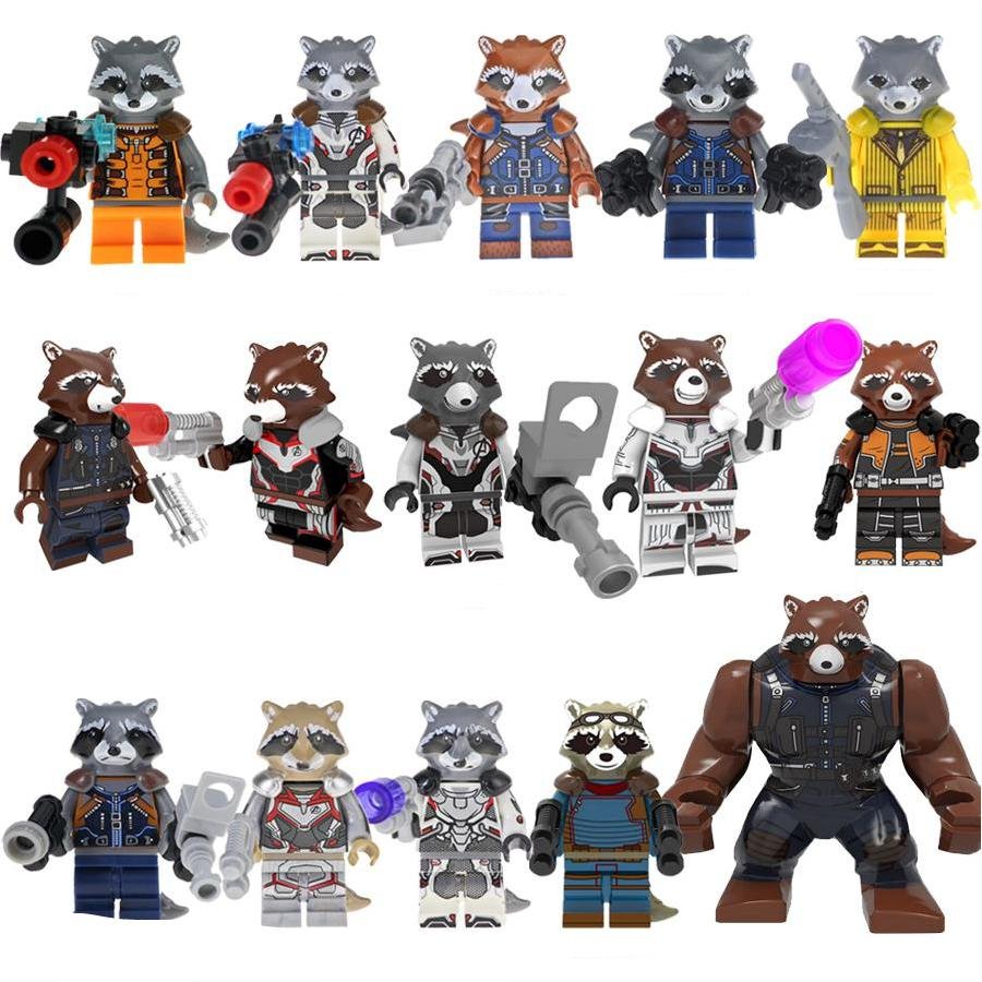 15pcs Big Rocket Raccoon Minifigures Lego Compatible The Avengers Sets