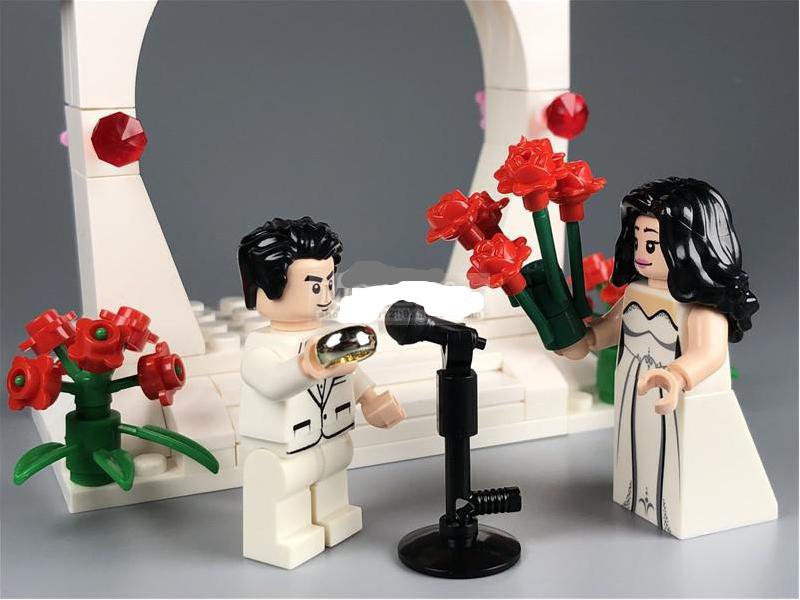 Wedding Ceremony Groom and Bride Minifigures Lego Compatible City Sets