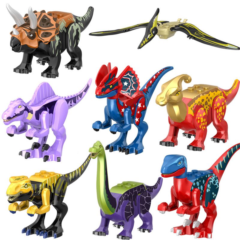 Christmas Multicolour Dinosaur Minifigures Lego Compatible Christmas ...