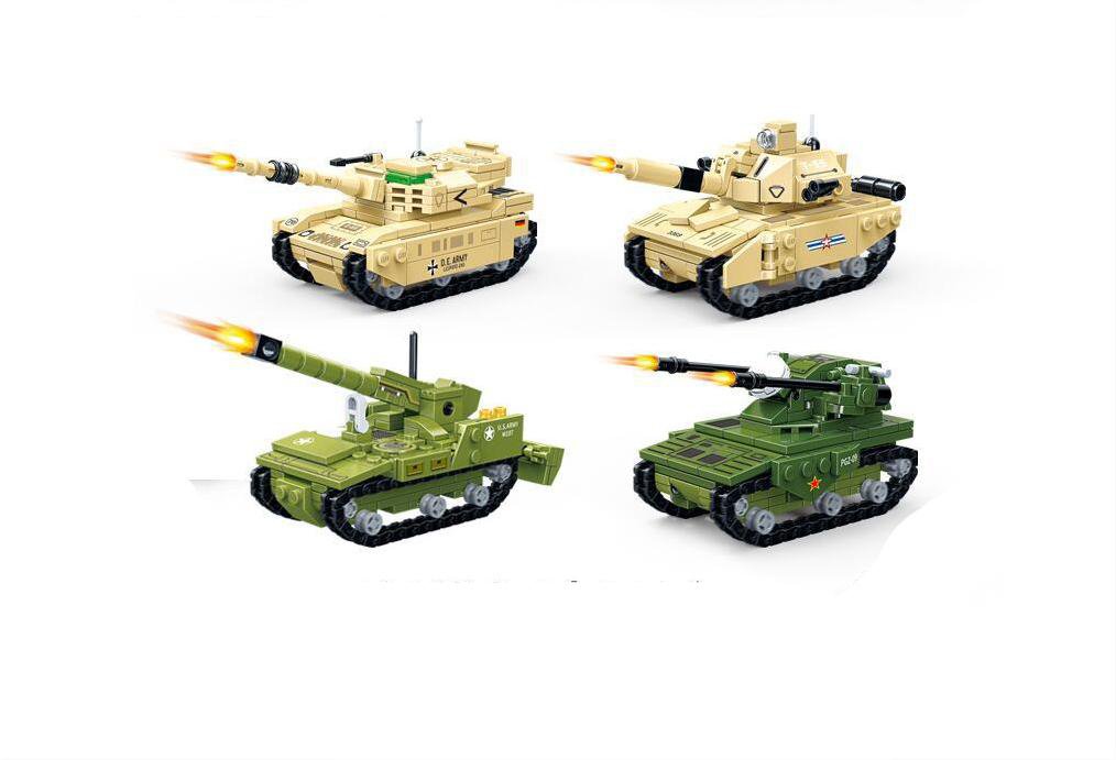 4in1 Tank Heavy Tank Lighter Tank Minifigures Lego Compatible Tank Set