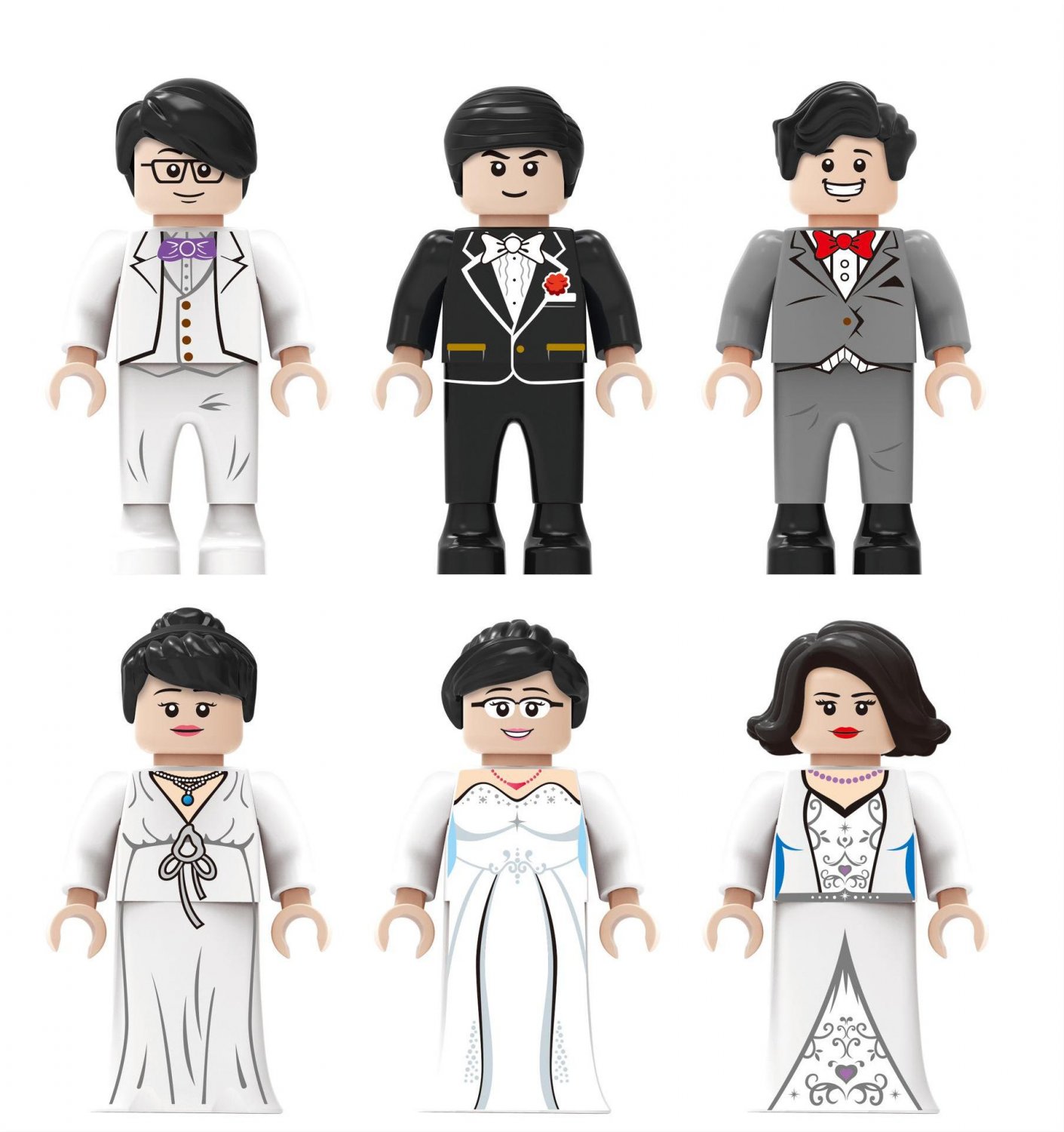 Wedding Ceremony Bride Bridegroom Minifigures Lego Compatible Toy
