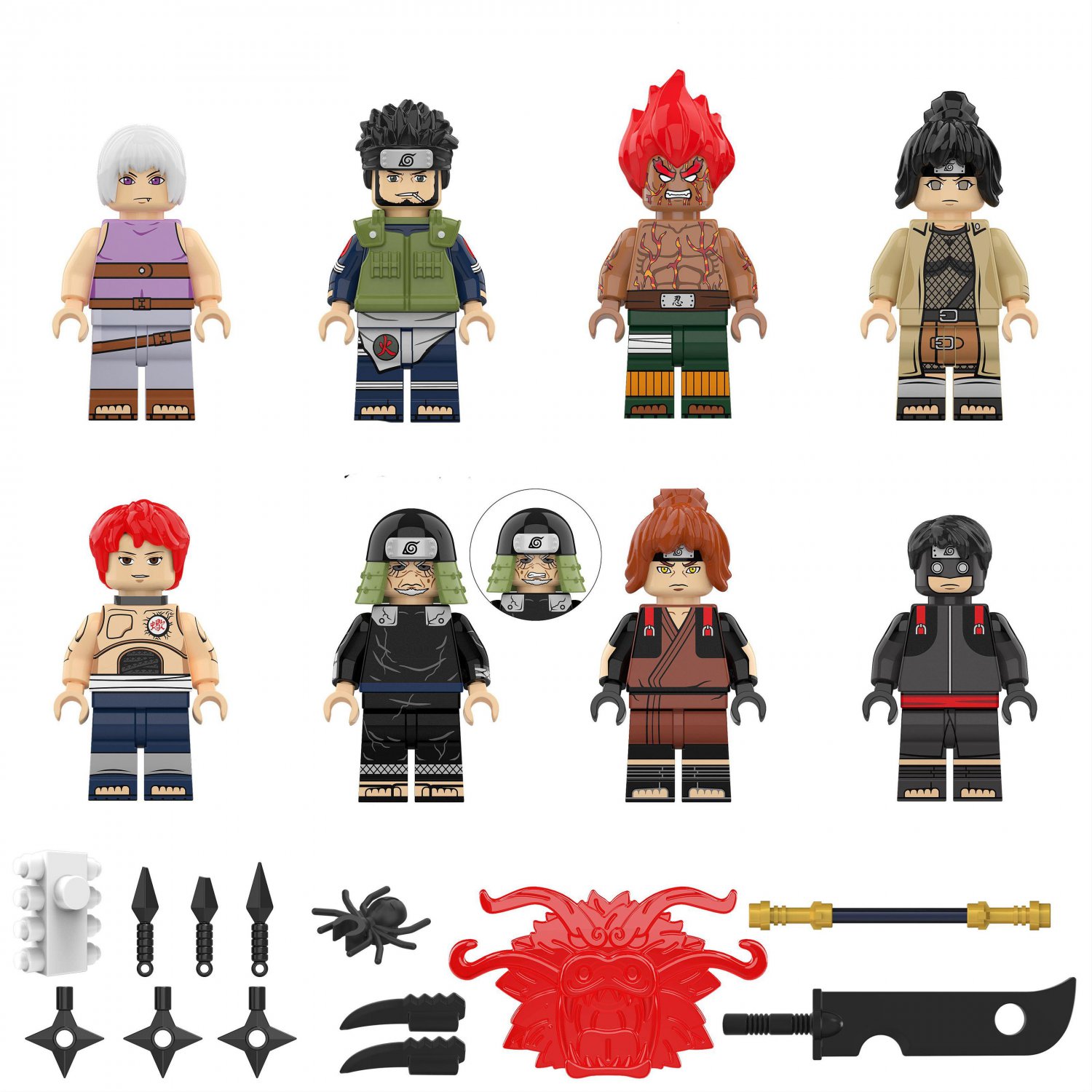 Hohzuki Suigetsu Sarutobi Asuma Might Guy Sasori Minifigures Lego ...