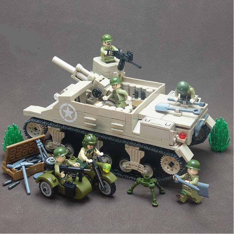WW2 America Band of Brothers Motorcycle M7Priest Minifigures Lego ...