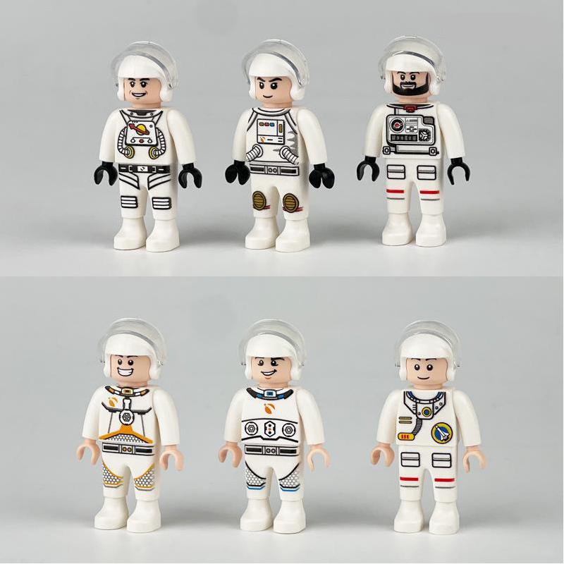 6pcs Astronauts Minifigures Lego Compatible space flight Set