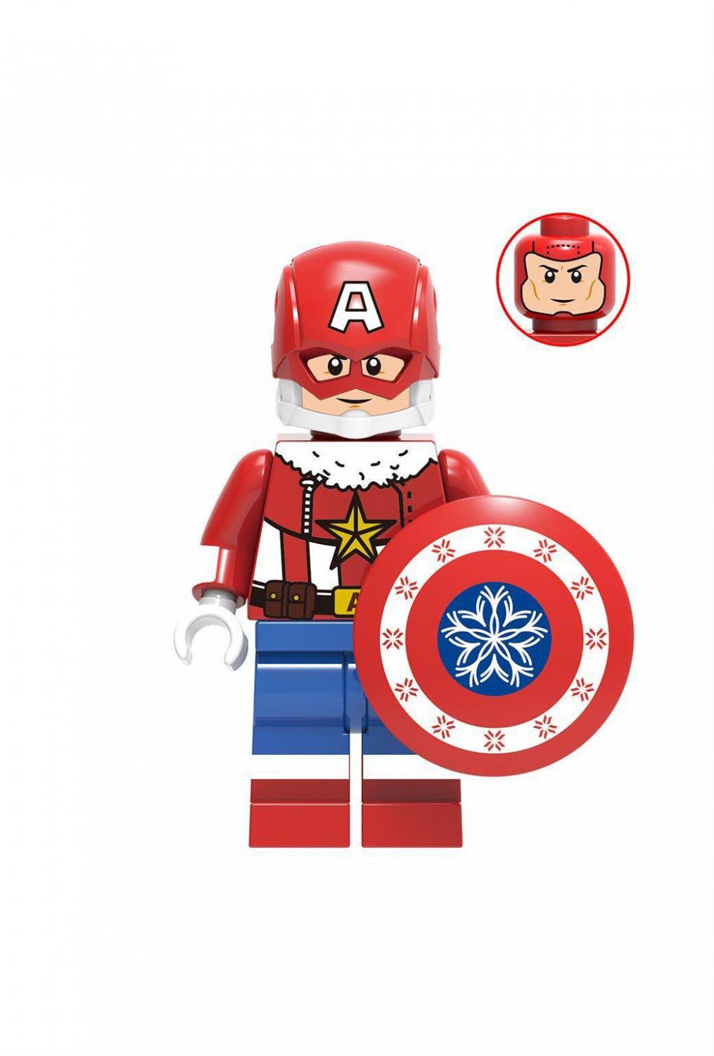 Chrismas Steve Rogers Minifigures Lego Compatible Minifigure