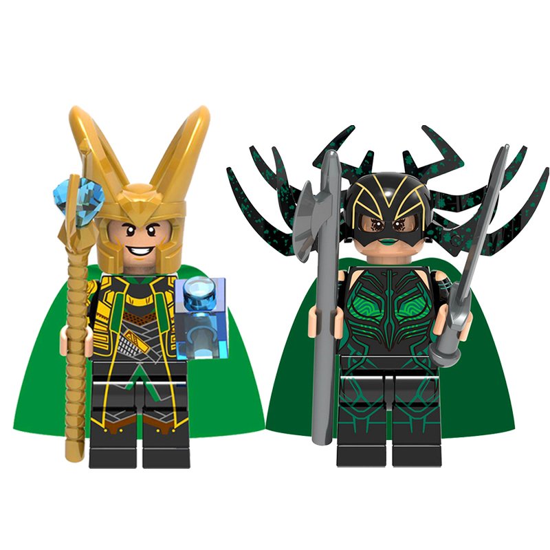 Loki Goddess of Death Hela Minifigures Lego Compatible Thor movie Sets