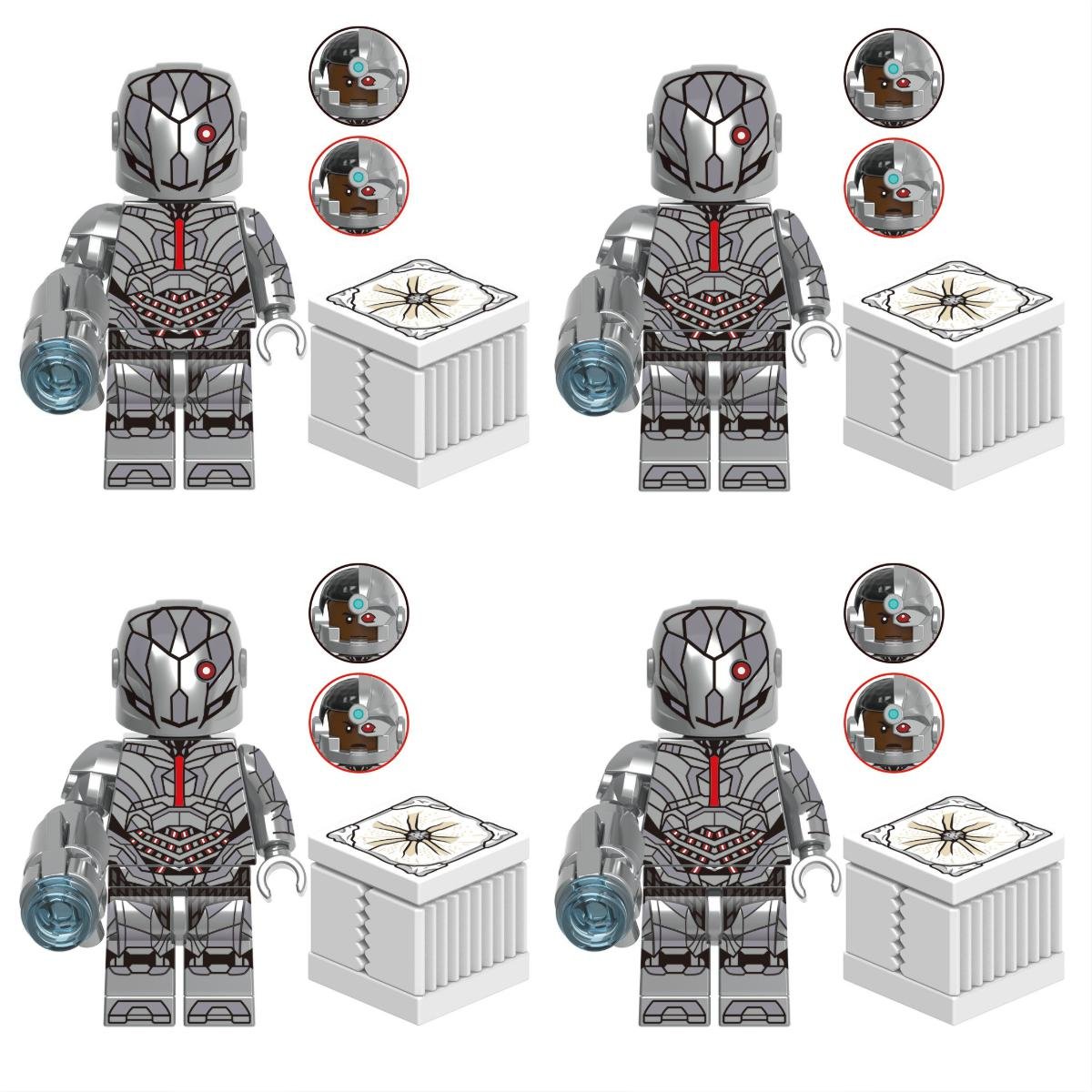 4pcs New Cyborg Minifigures Lego Compatible Justice League 2 Sets