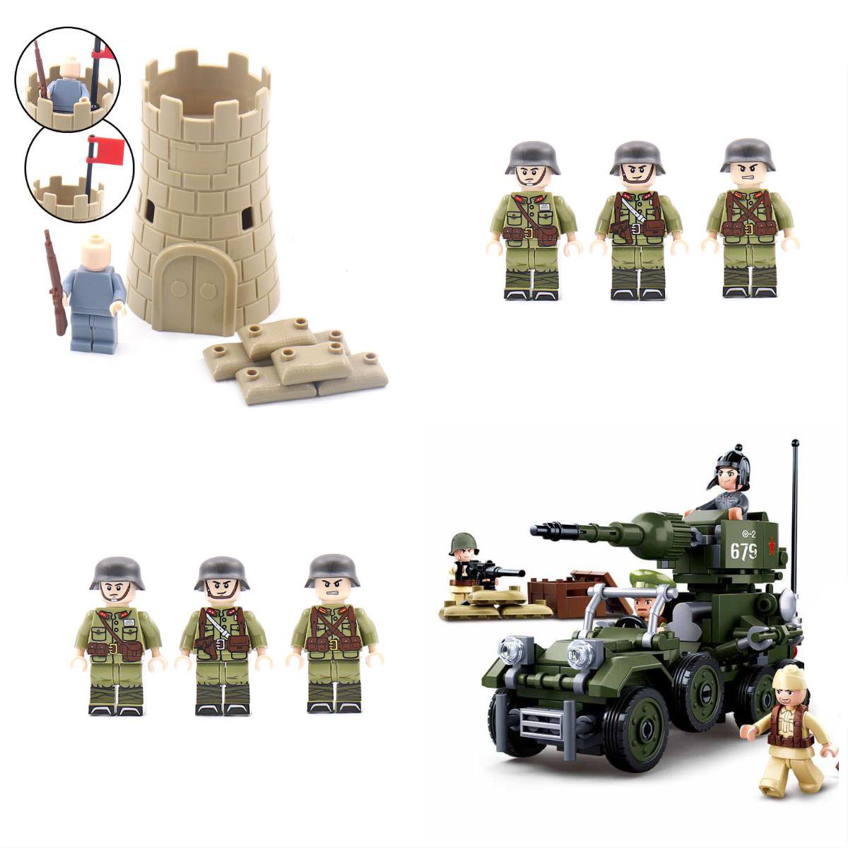 WW2 German army Fort Base Minifigures Lego Compatible Military Set