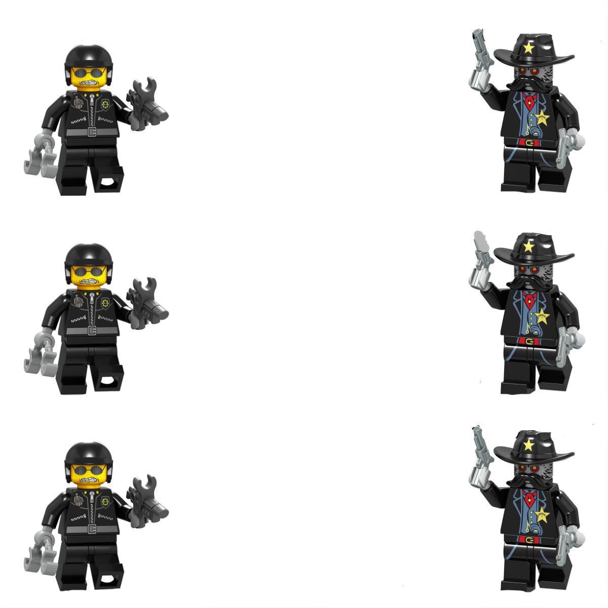 Sheriff Not-A-Robot VS Bad Cop Minifigures Lego Compatible movie Sets