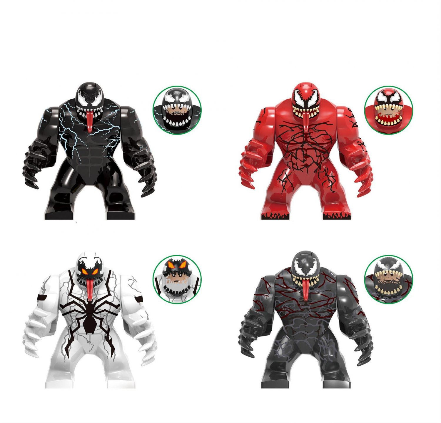 New Venom Carnage Anti-Venom Riot Minifigures Lego Compatible 2022 ...