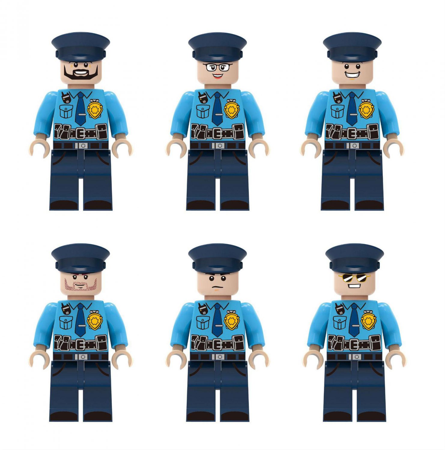 America Police COPS Minifigures Lego Compatible City Police Set