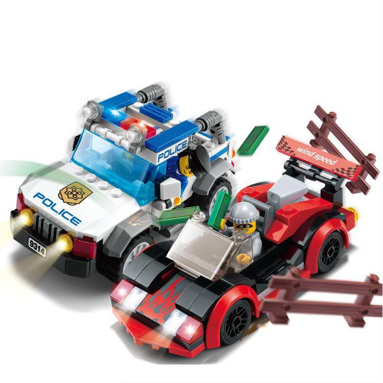 City Police car and Racing Car Minifigures Lego Compatible Police Sets