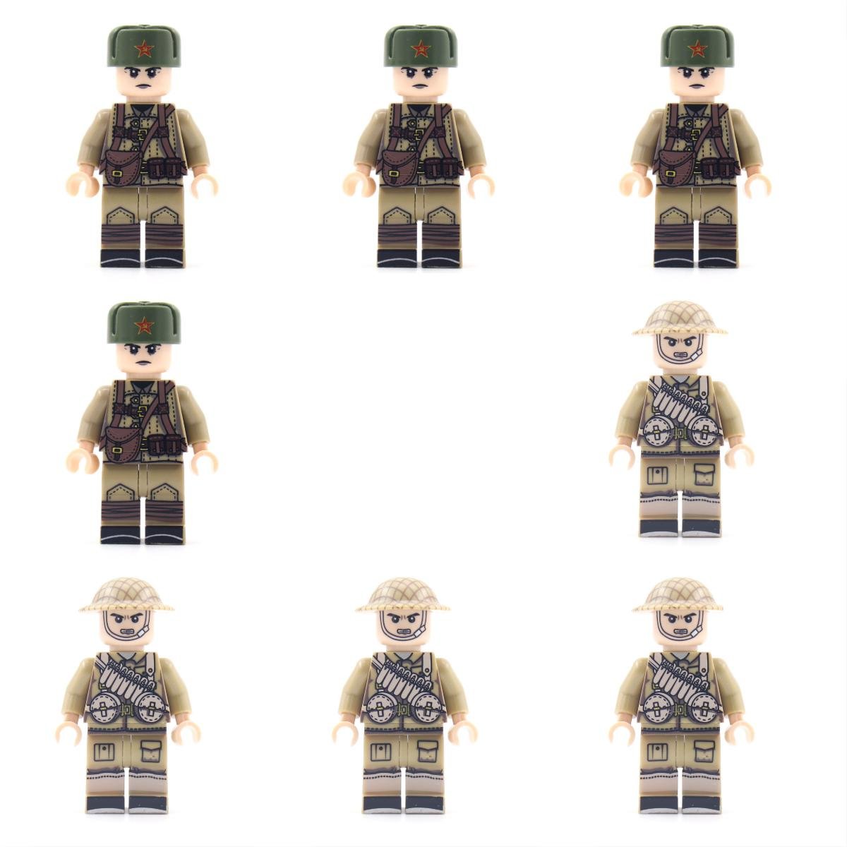 British army VS Soviet Army Minifigures Lego Compatible WW2 Military Set
