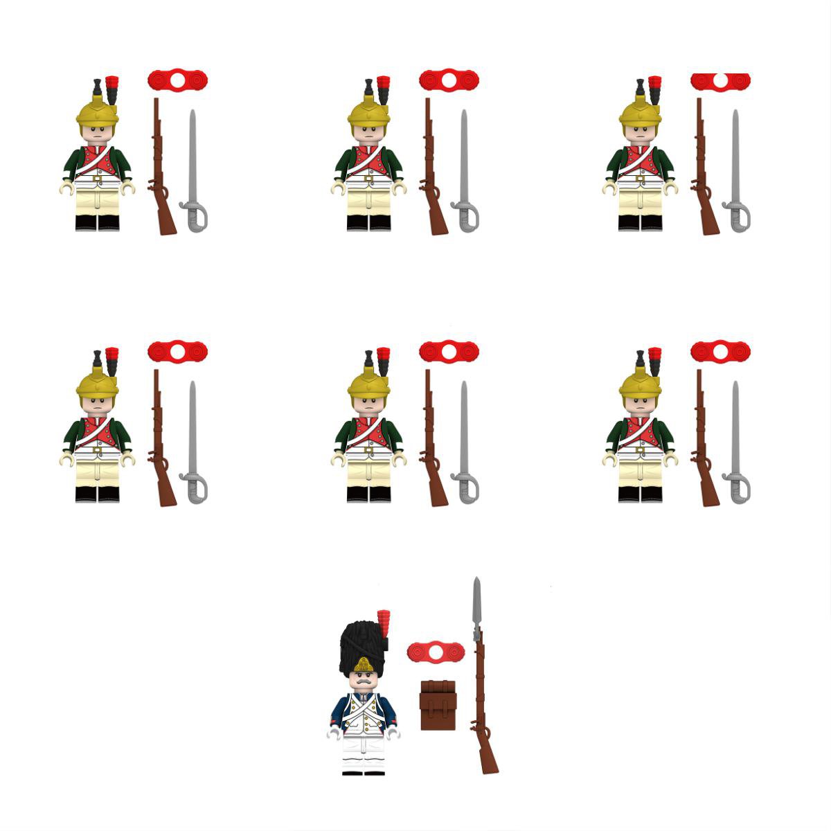 French Dragoon Grenadier Minifigures Lego Compatible Medieval Knight Sets