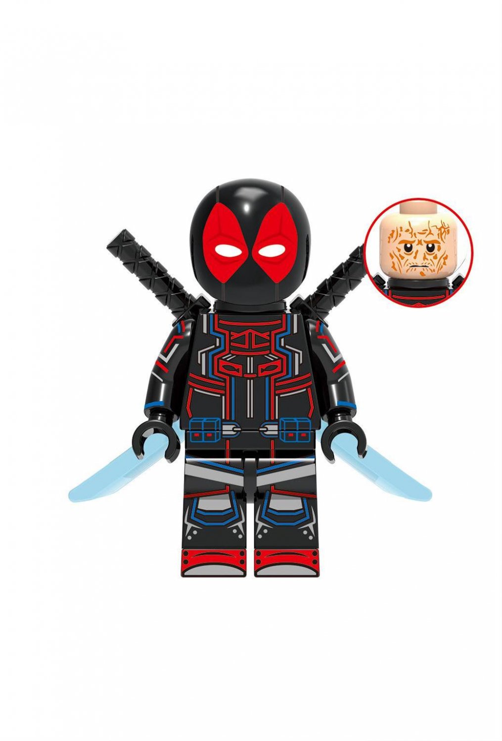 Tron Deadpool Minifigures Lego Compatible Deadpool Minifigure