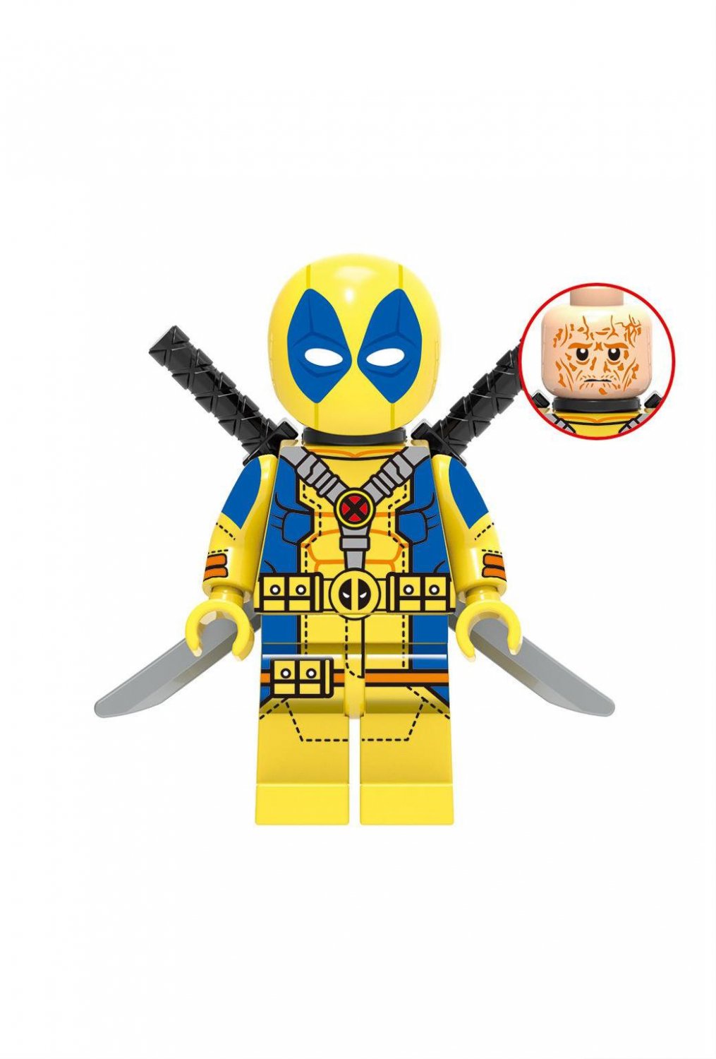 Yellow Deadpool Minifigures Lego Compatible Deadpool Minifigure