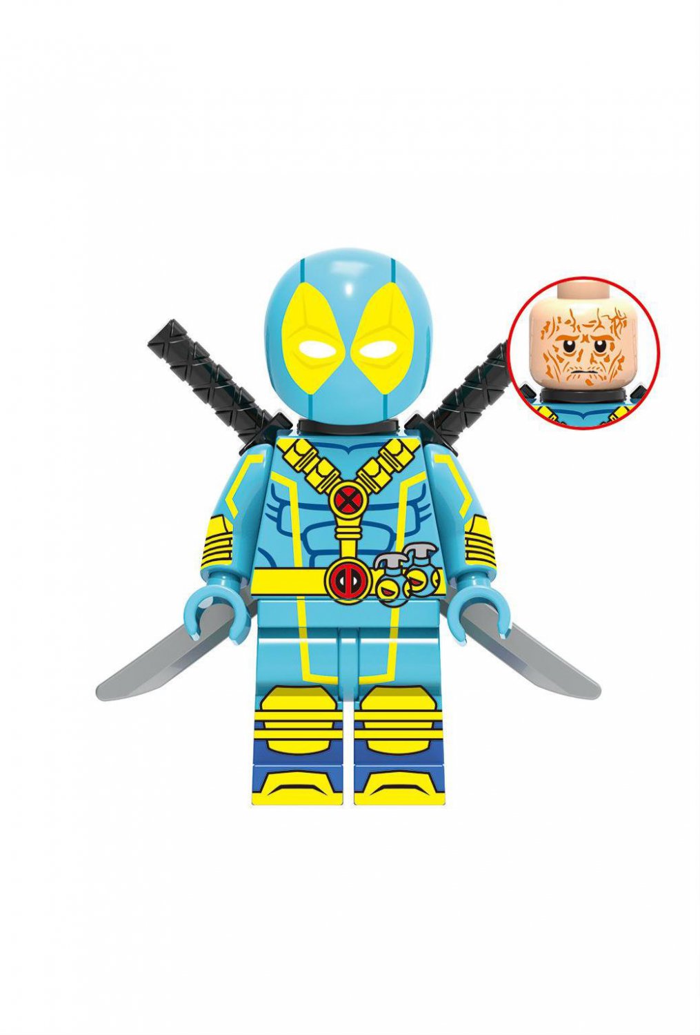Blue suit Deadpool Minifigures Lego Compatible Deadpool Minifigure