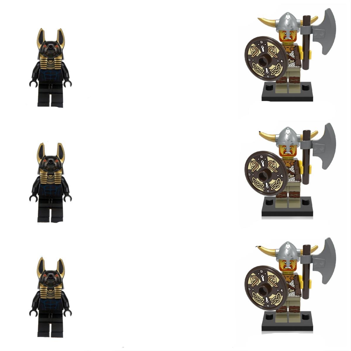Viking Warrior VS Anubis Minifigures Lego Compatible Middle Age Sets