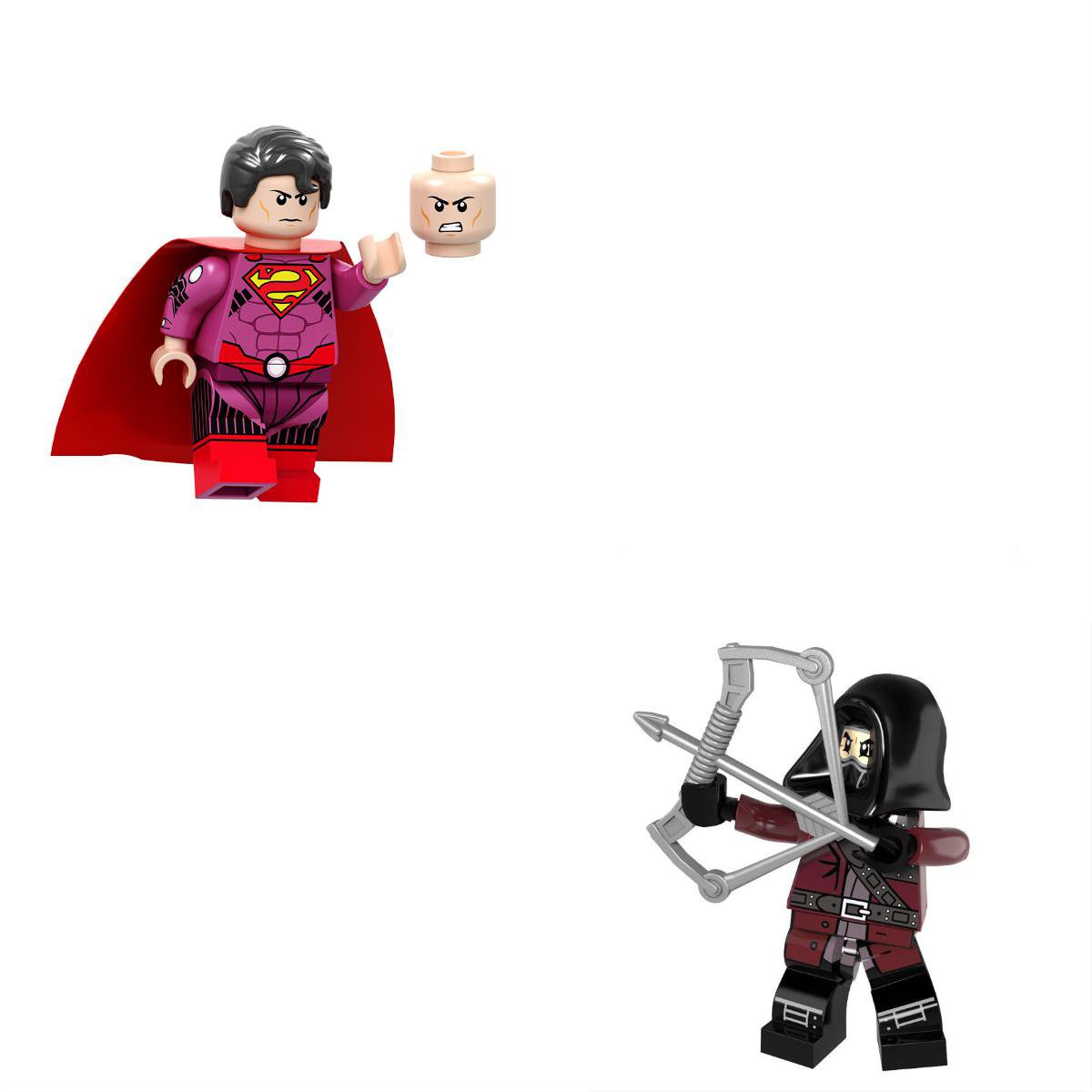 Black Arrow VS Superman Minifigures Lego Compatible Super Heroes Sets