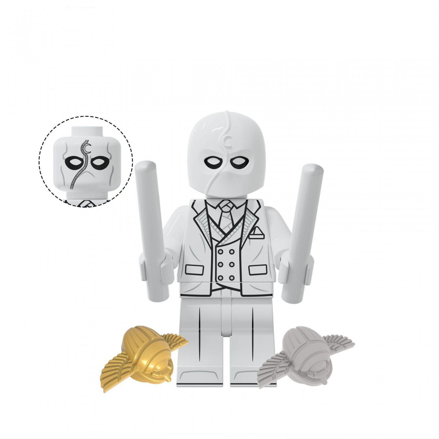 Mr Knight Minifigures Lego Compatible Moon Knight Minifigure