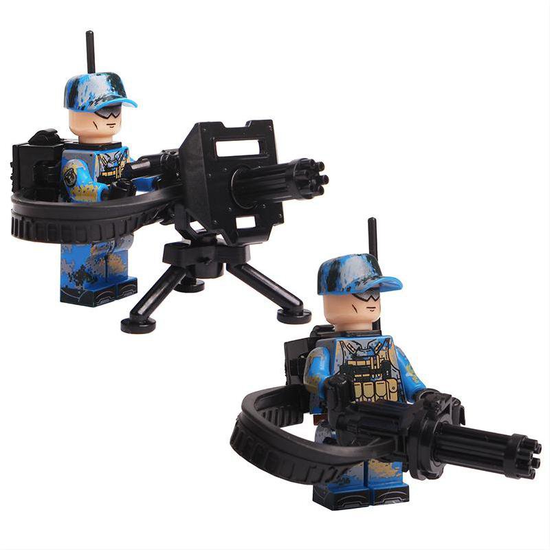 America Army M134 minigun Soldier Minifigures Lego Compatible Military ...