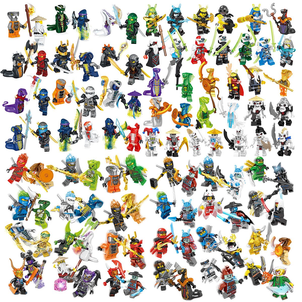 104pcs Ninjago Skeletal Army Snake Monster Tribe Minifigures Lego ...