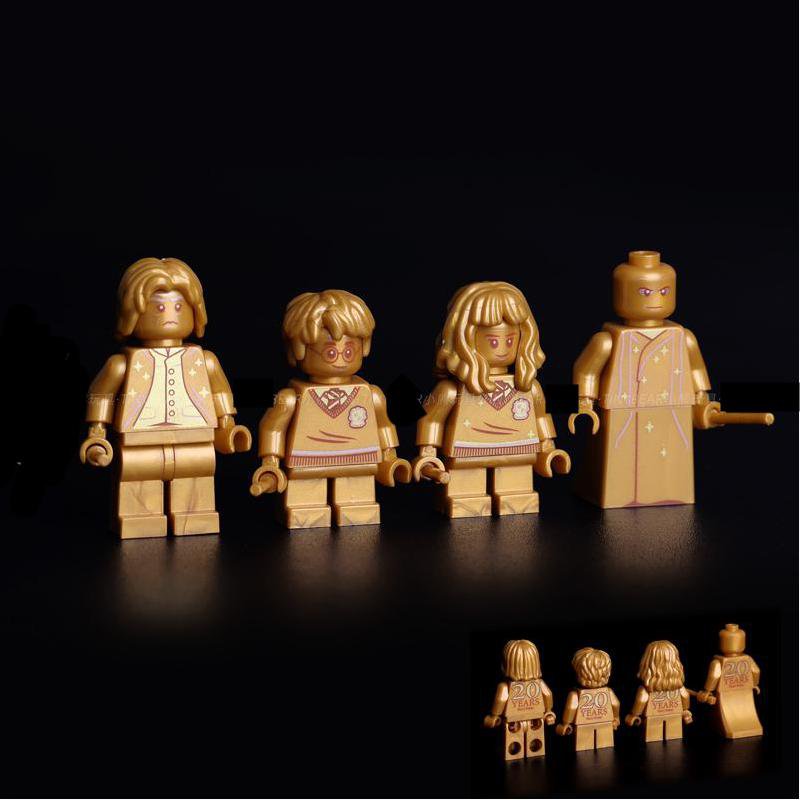 Harry Potter 20 Years Golden Minifigures Lego Compatible Harry Potter Sets