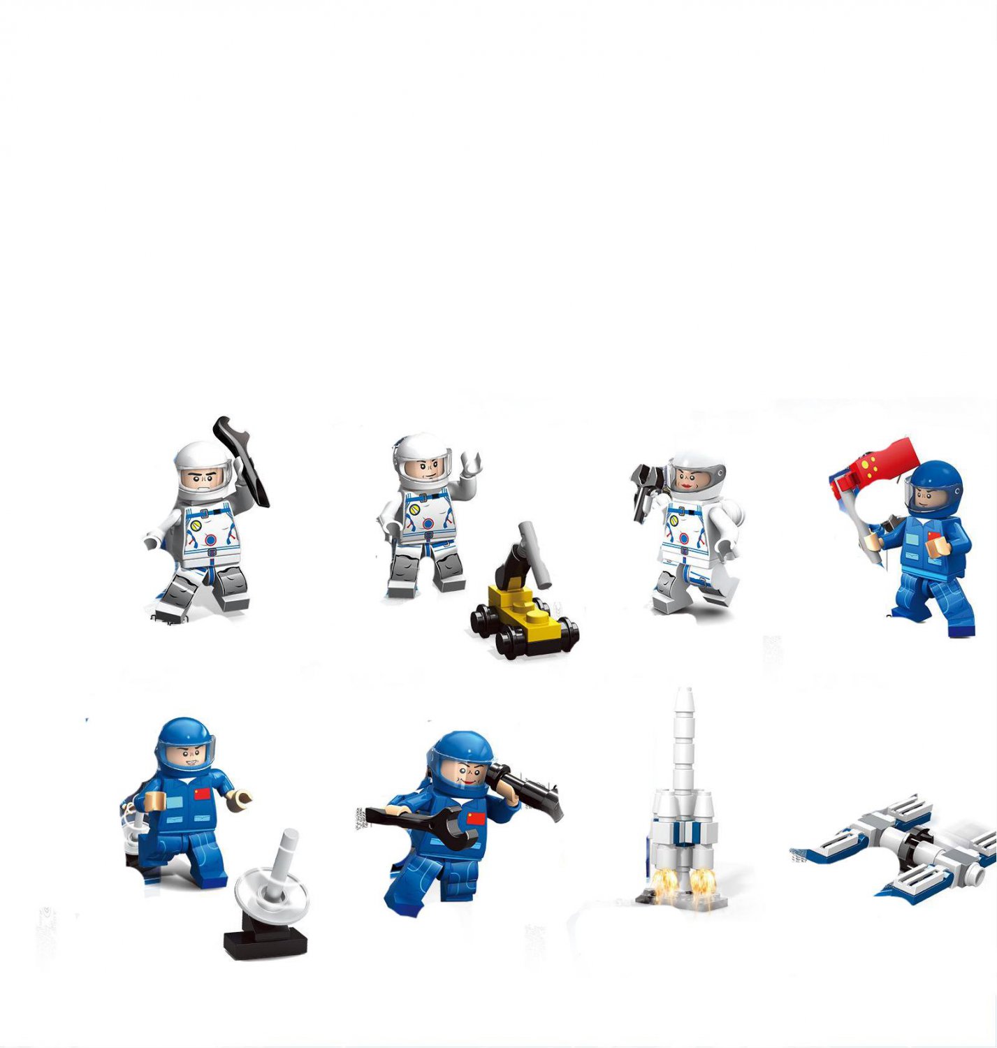Space Shuttle Astronaut satellite Minifigures Lego Compatible Aerospace ...