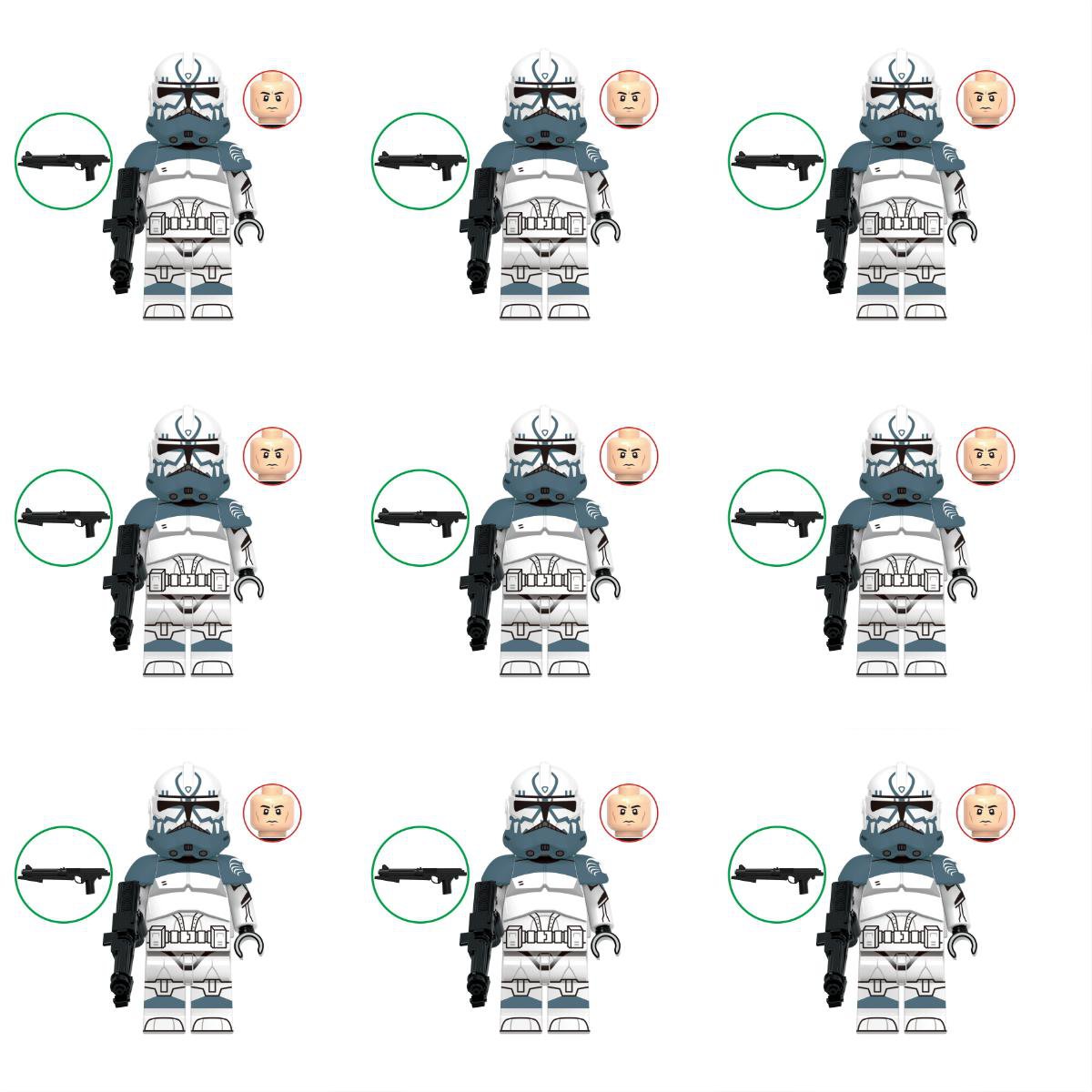 9pcs Wolfpack Clone Trooper Comet Minifigures Lego Compatible Clone ...