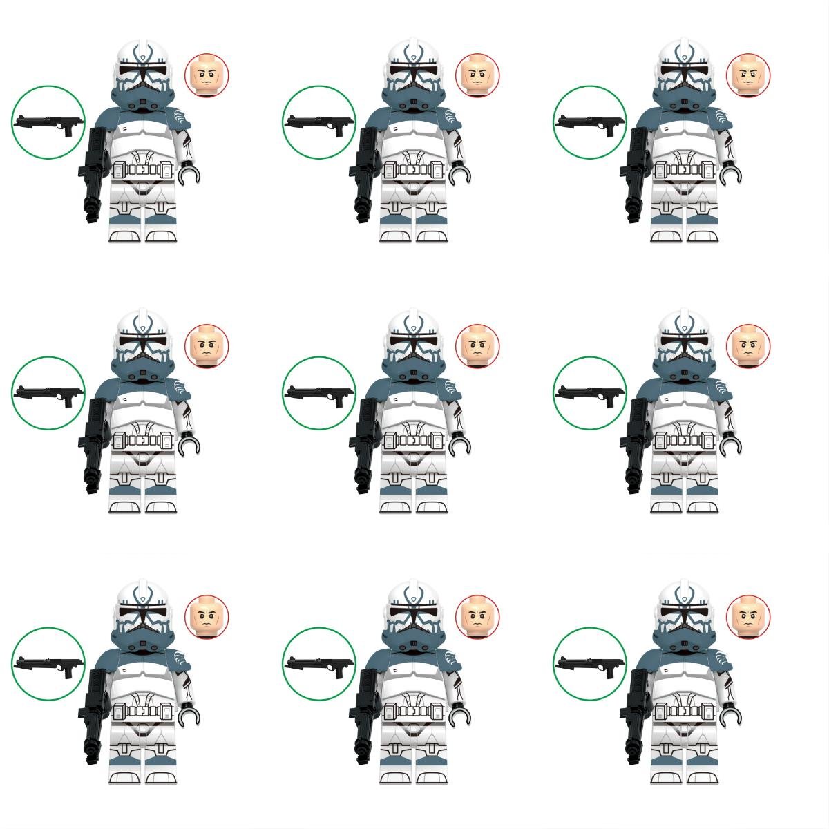 9pcs Wolfpack Clone Trooper Comet Minifigures Lego Compatible Clone ...