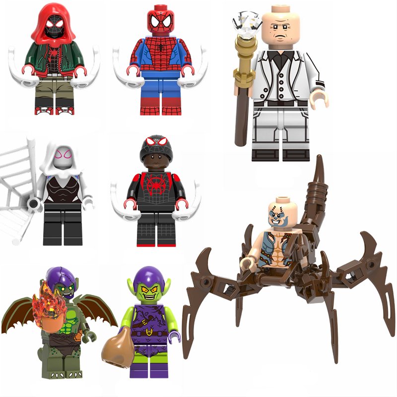 Kingpin Scorpion Green Goblin Minifigures Lego Compatible Movie Into the Spider-Verse Sets