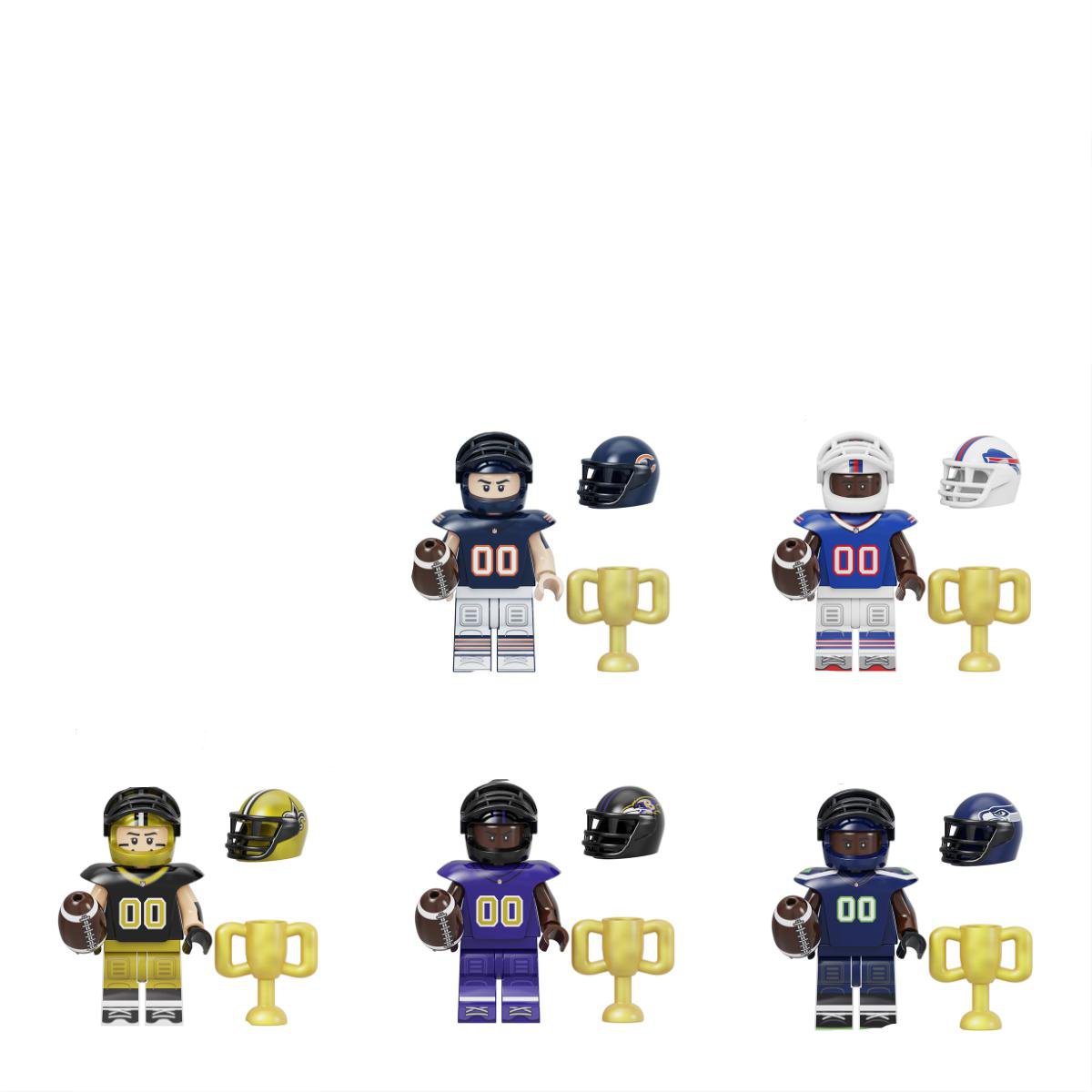 Super Sunday 2022 American football Minifigures Lego Compatible Sports Set