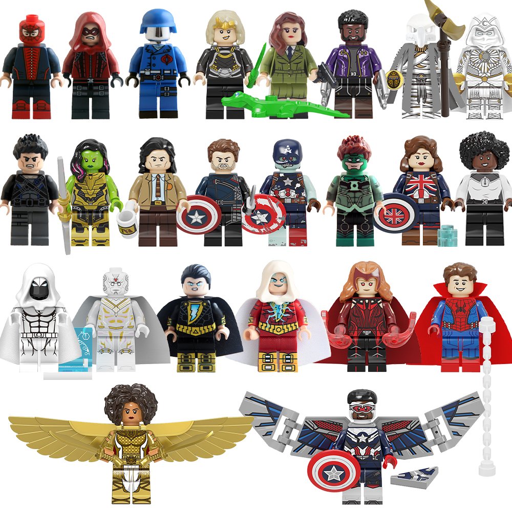 Black Adam Shazam Captain Britain New Captain America Minifigures Lego ...