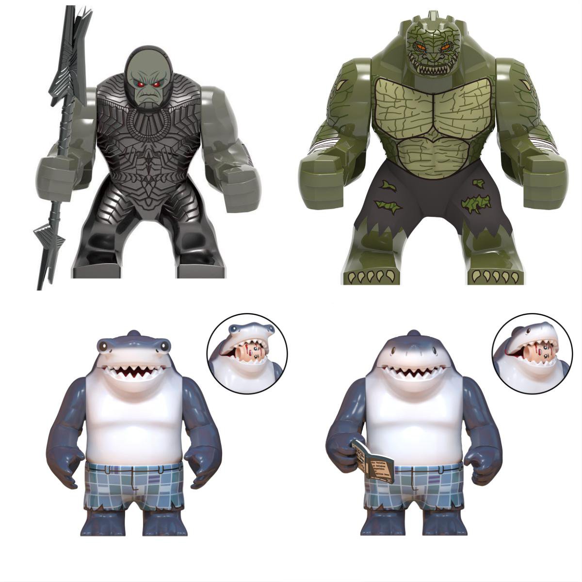 Darkseid VS King Shark Killer Croc Minifigures Lego Compatible DC Super ...