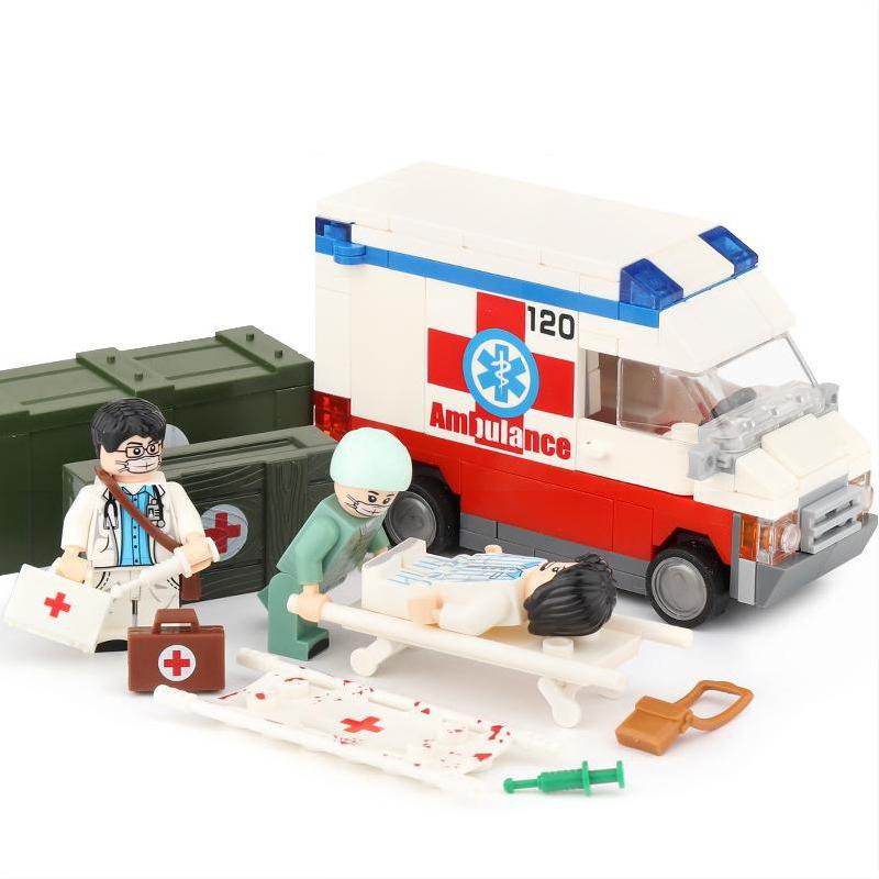 NY Hospital Ambulance Doctor Rescue Minifigures Lego Compatible City ...