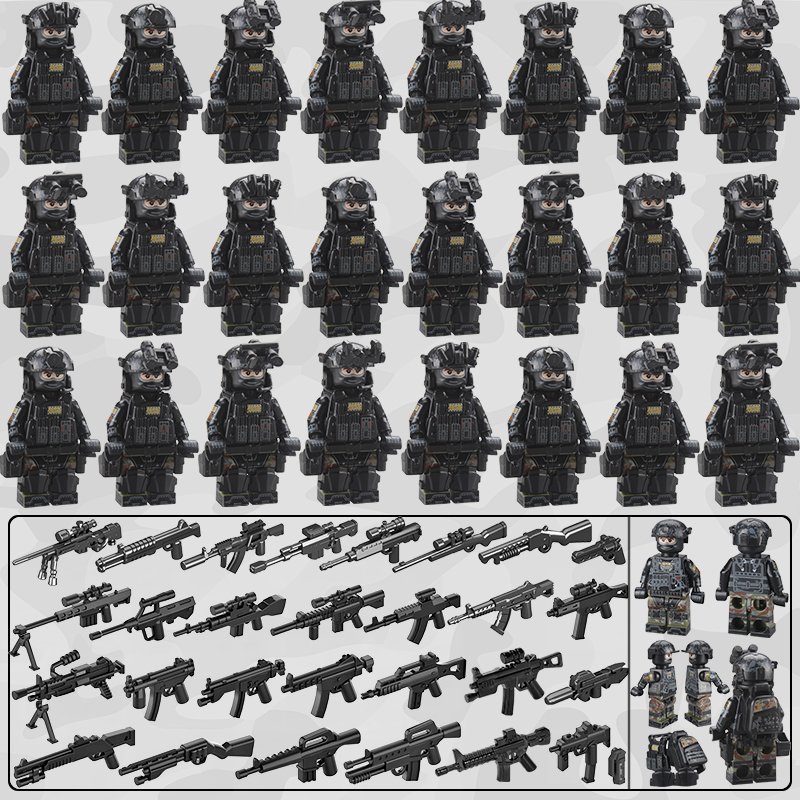 24 Best Heavy Alpha Force Minifigures Lego Compatible Modern Military Set