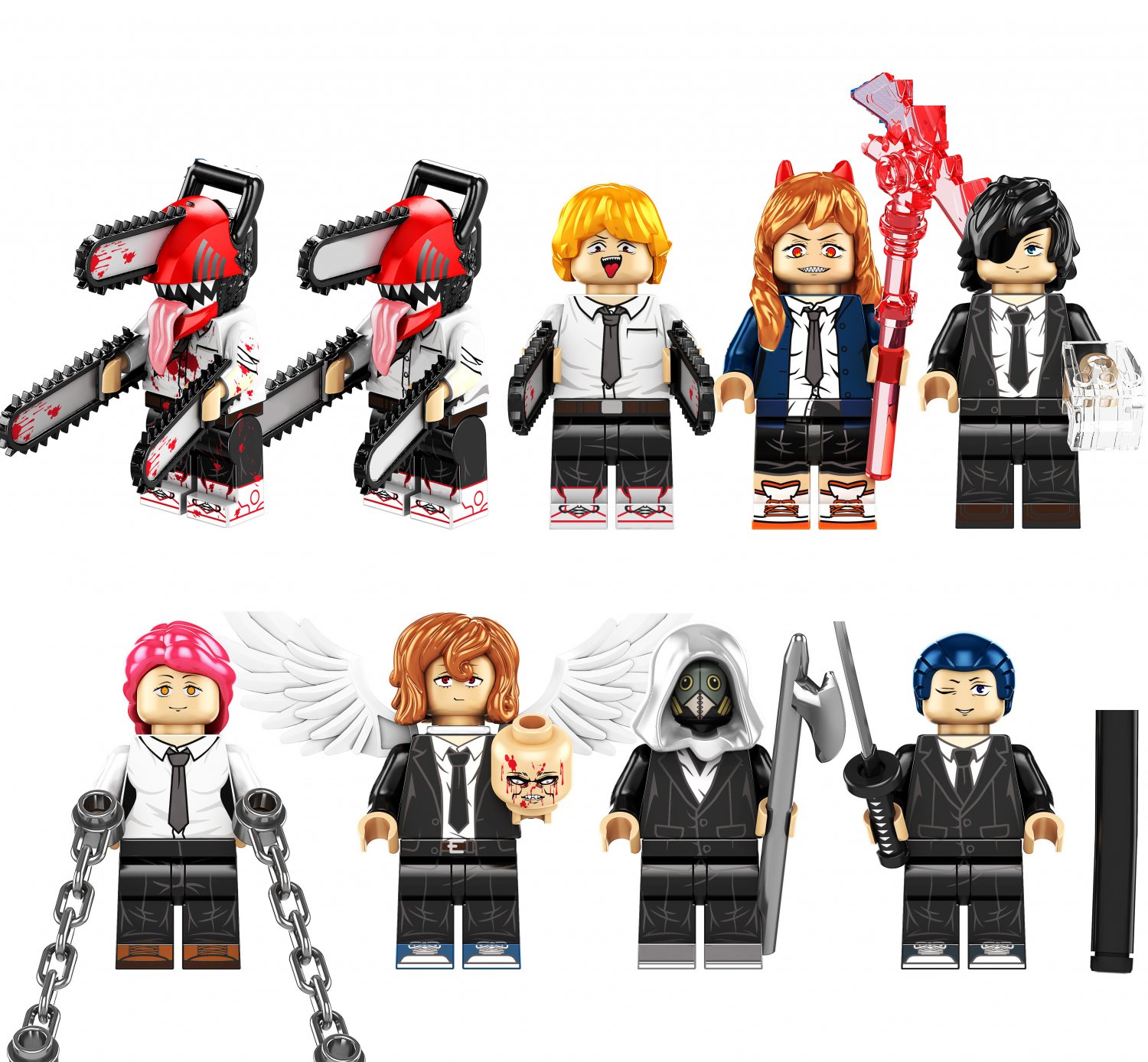 Electric Times Power Himeno Makima Minifigures Compatible Lego Chainsaw ...