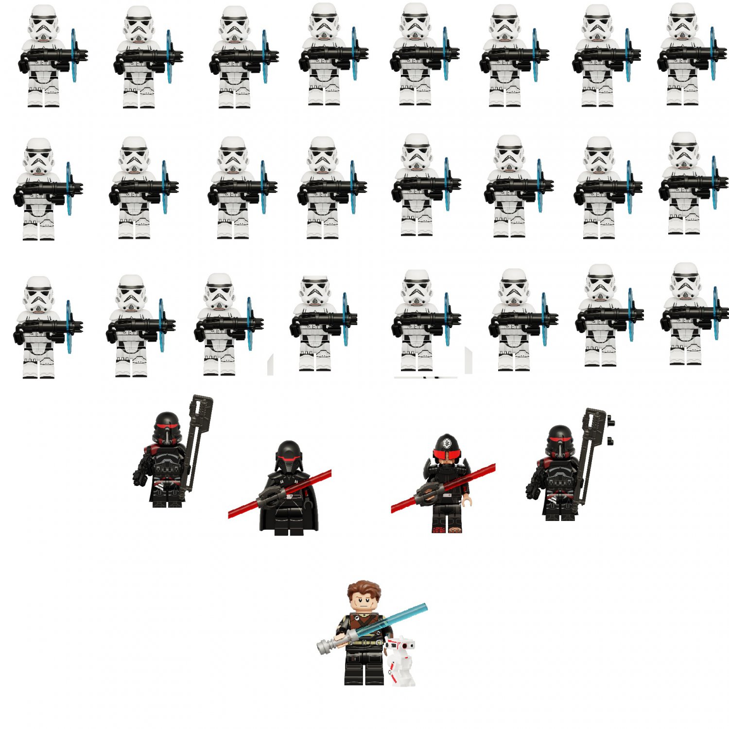 Imperial Inquisitors chase Cal Kestis Minifigures Compatible Lego Star ...