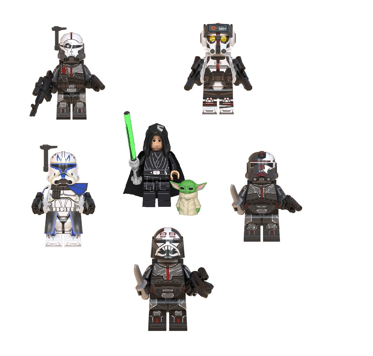 The Bad Batch Luke Skywalker Minifigures Compatible Lego Clone Force 99 Set